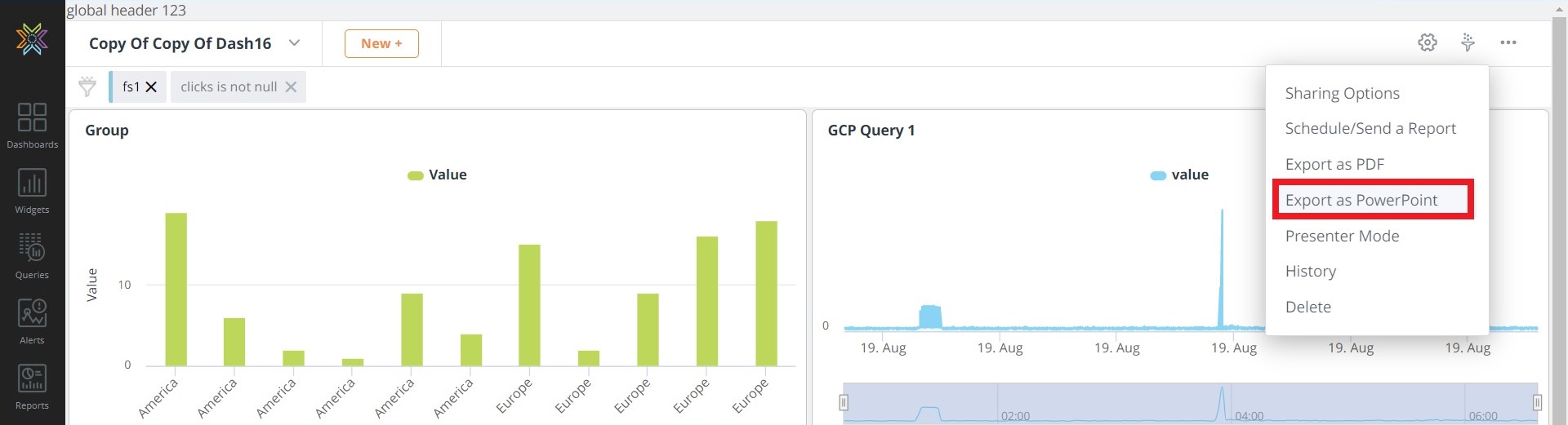 Export As PowerPoint Documentation And Support Knowi