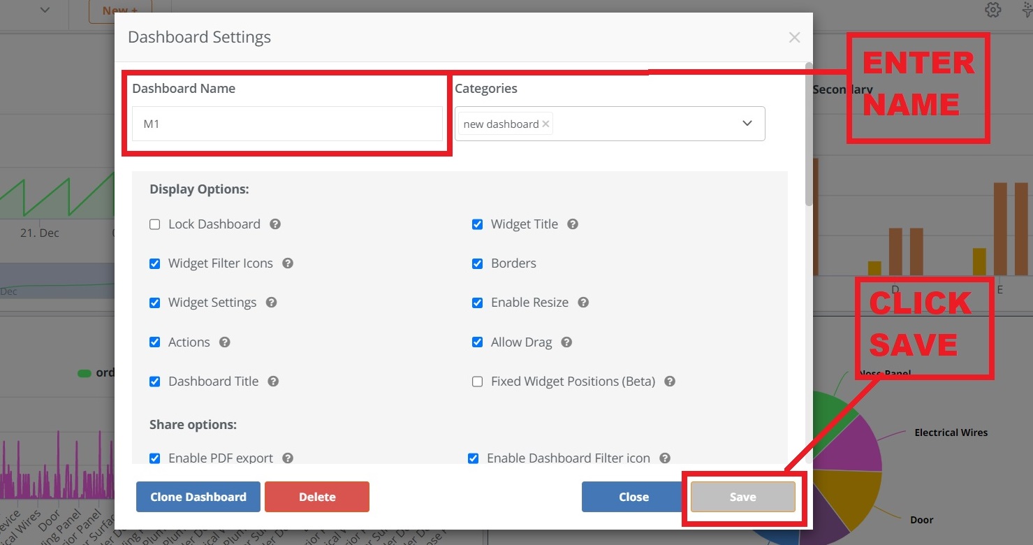 Dashboard Settings – Documentation and Support | Knowi