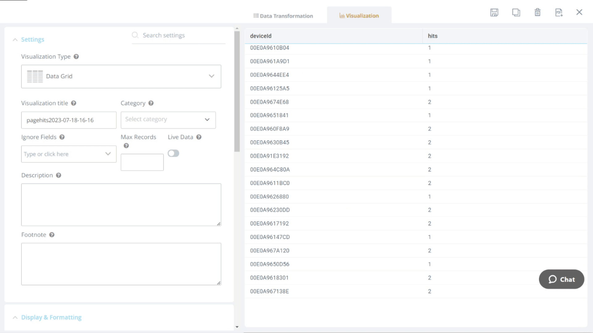 Widget Settings – Documentation and Support | Knowi