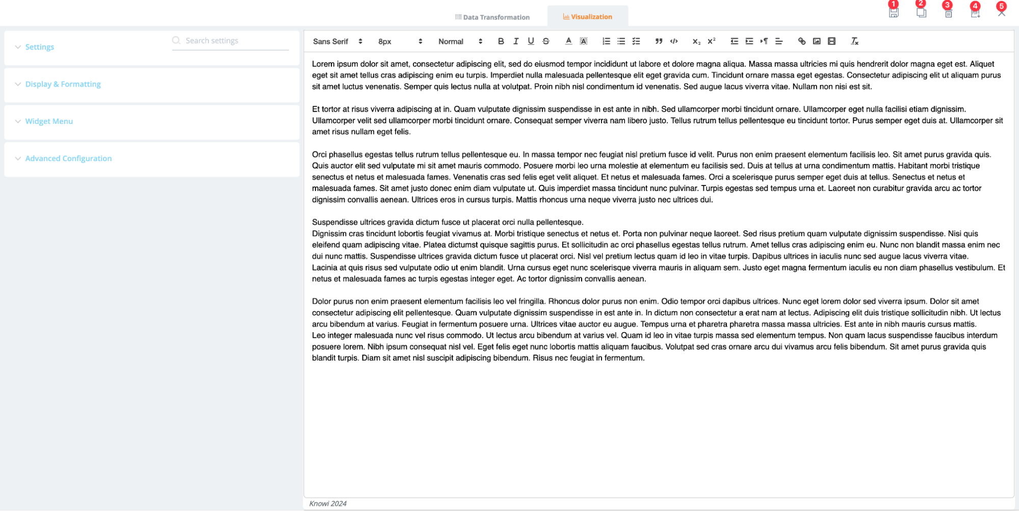 Rich Text Editor – Documentation and Support | Knowi